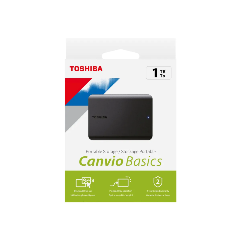 Disque dur externe TOSHIBA HDD CANVIO BASICS 1TB USB 3.2 2.5 inch Noir ...