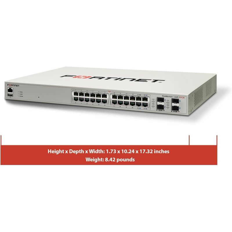 Switch PoE administrable Fortinet FortiSwitch 124F-FPOE L2+ avec 24GE ...